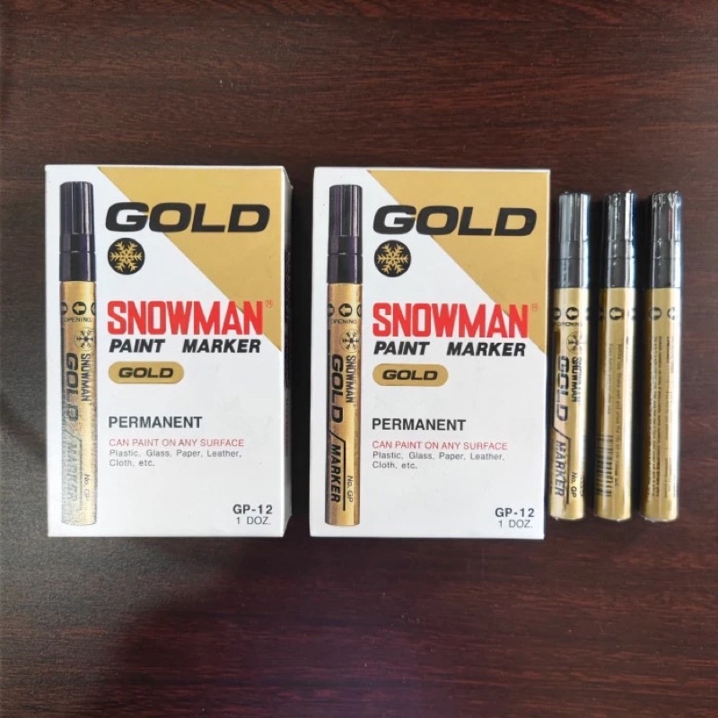 Jual SPIDOL PAINT MARKER SNOWMAN WARNA/ PERMANENT EMAS GOLD / GOLDEN ...