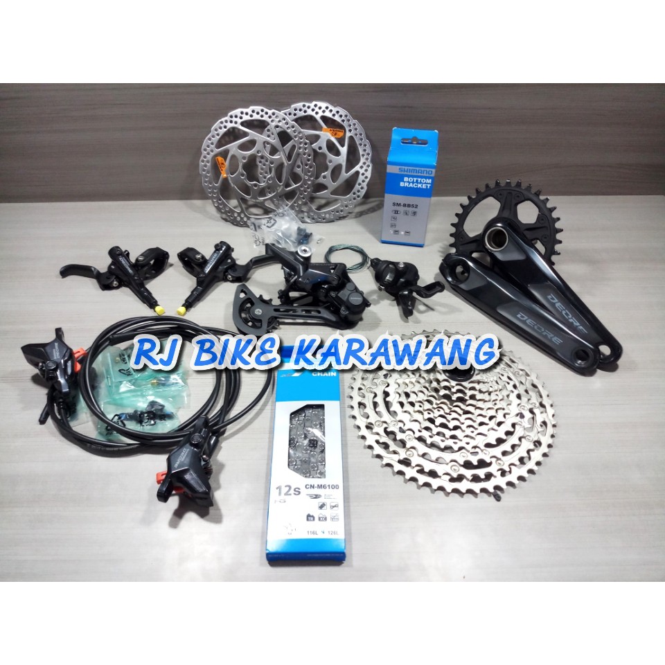 Jual Groupset Shimano Deore M6100 Single 12 Speed 32T Sprocket 51T 2 Piston | Shopee Indonesia
