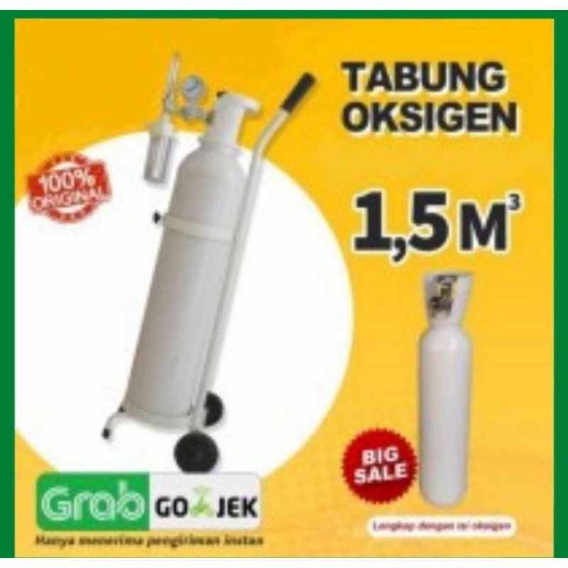 Jual Tabung oksigen lengkap 1,5 M3/ set Oksigen siap pakai 1,5M3 ...
