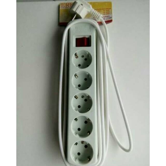 Jual Stop kontak kabel 5 lubang plus switch 3 meter colokan kabel ...