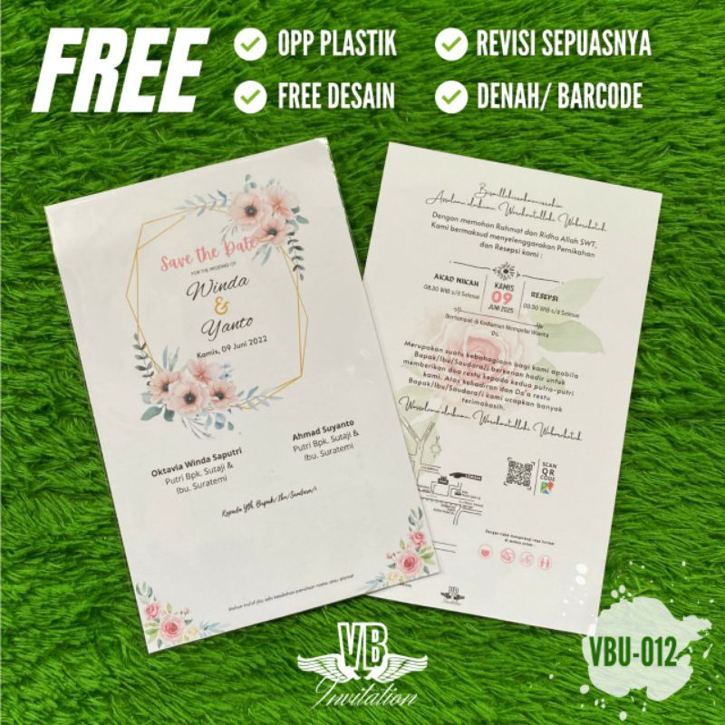 Jual UNDANGAN PERNIKAHAN UNDANGAN CUSTOM SUPER SIMPLE DESIGN ELEGANT ...