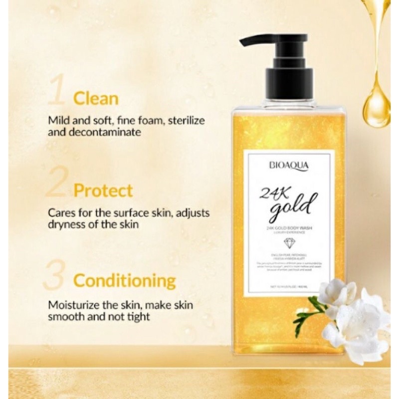 Jual BIOAQUA 24K GOLD BODY WASH 400 ml SHOWER GEL | Shopee Indonesia
