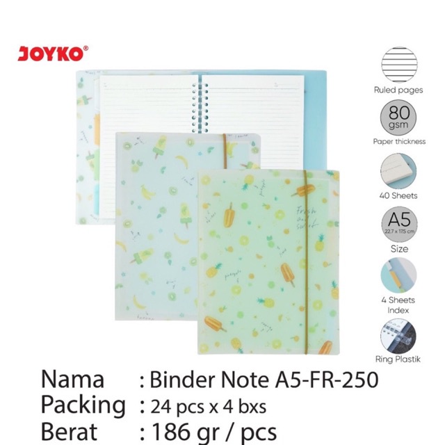 Jual Map Binder Note with Rubber / Karet Pengikat Joyko Ukuran A5 A5-FR ...