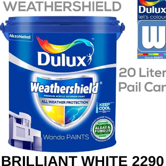 Jual Cat Tembok Dulux Weathershield Brilliant White 20 Lt Shopee