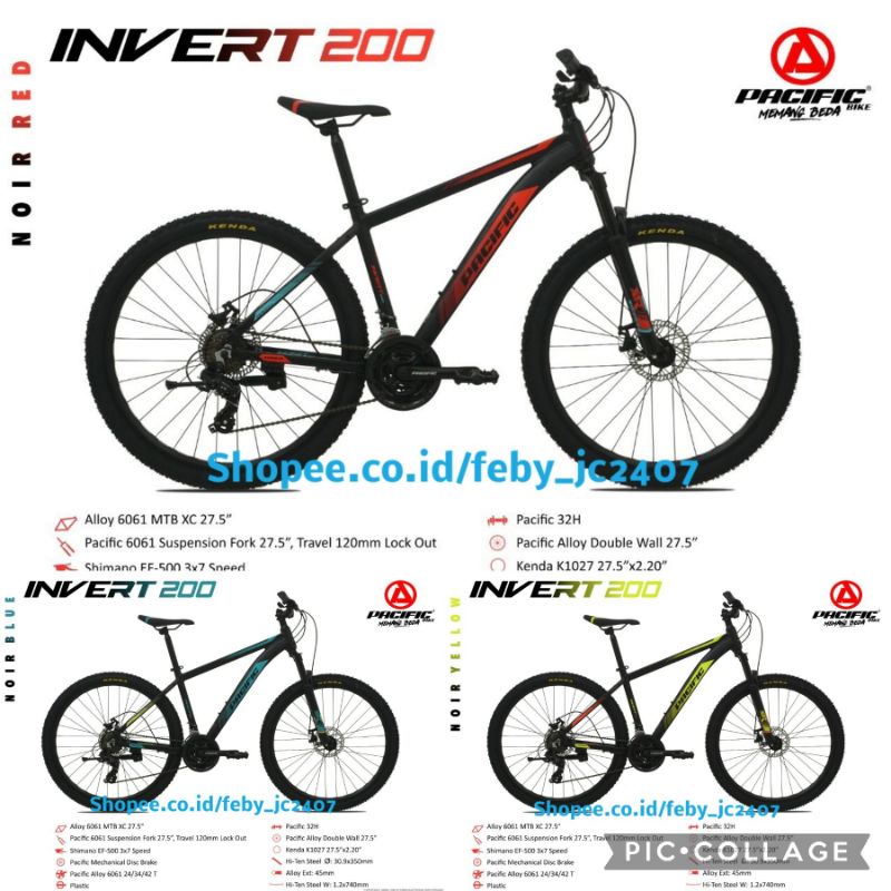 Jual Pacific Invert 200 Sepeda gunung Mtb Pacific Ukuran 27,5 Inch ...