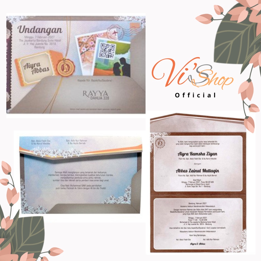 Jual Cetak undangan Murah banyak motif (Rizki, Rayya, cantik, Cinta ...