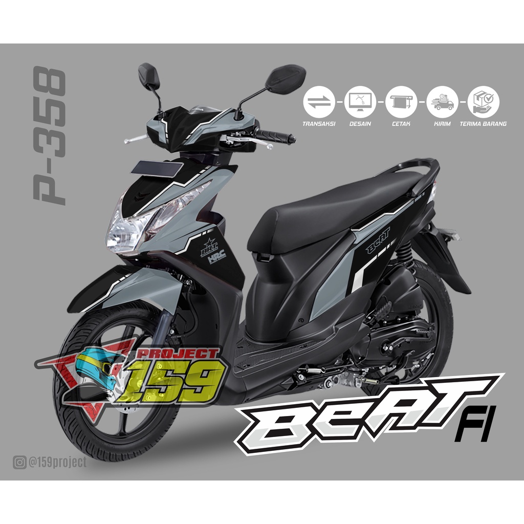 Jual Stiker Motor Beat FI 2014 - P-358 Dark Grey Livery | Shopee Indonesia