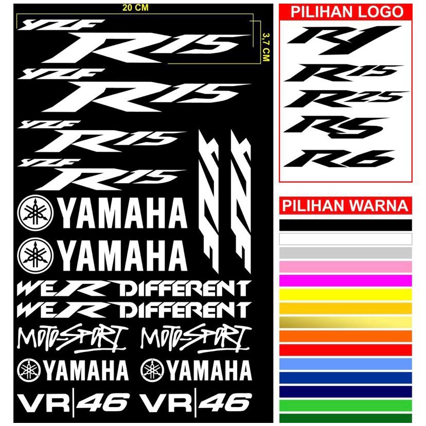 Jual Stiker Cutting MOTOR YAMAHA R15 1 SET - YAMAHA R SERIES TERMURAH ...