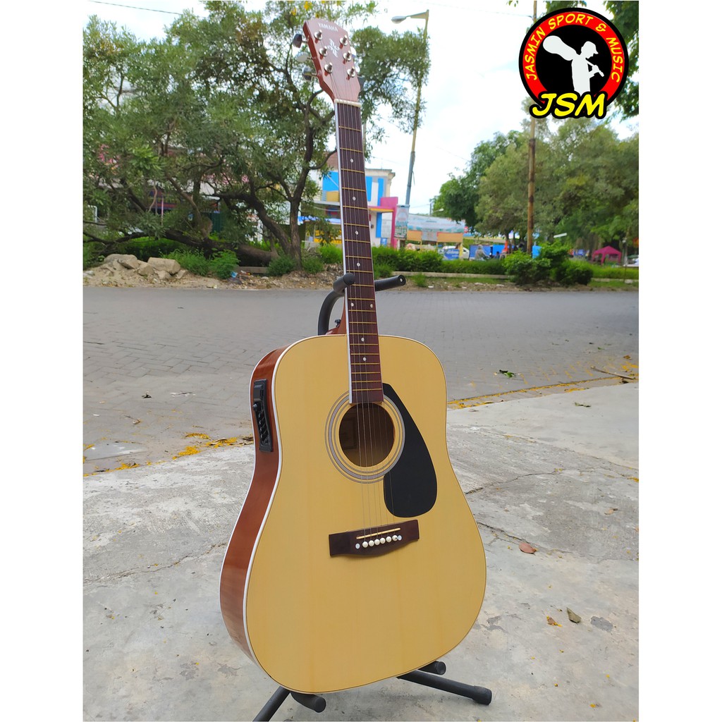 Jual GITAR AKUSTIK ELEKTRIK MODEL YAMAHA JUMBO BULET NATURAL | Shopee Indonesia