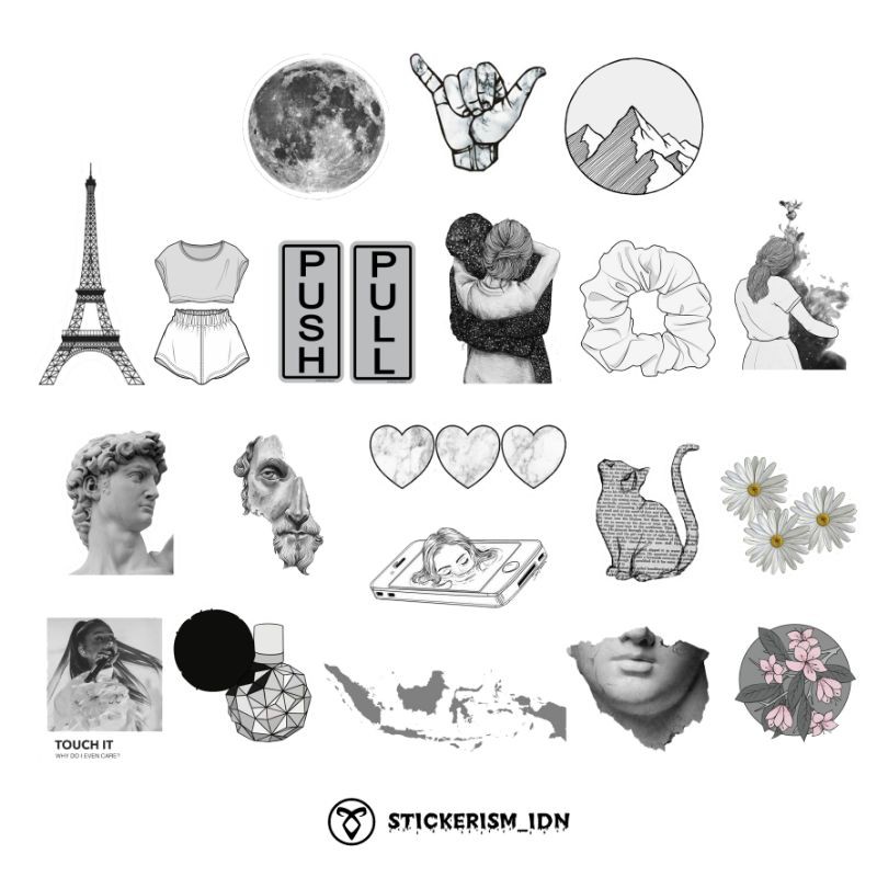 Jual STICKER / STIKER AESTHETIC GREY TAHAN AIR TEMPELAN LAPTOP DAN ...