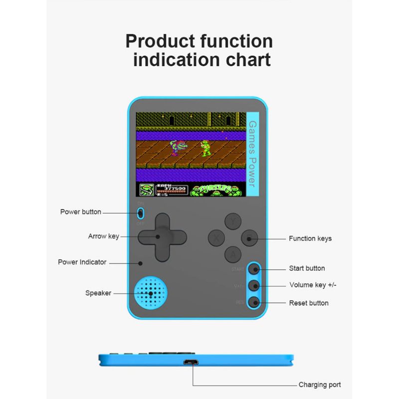 Jual Handheld Retro Console Video Game 500 Games - Biru | Shopee Indonesia
