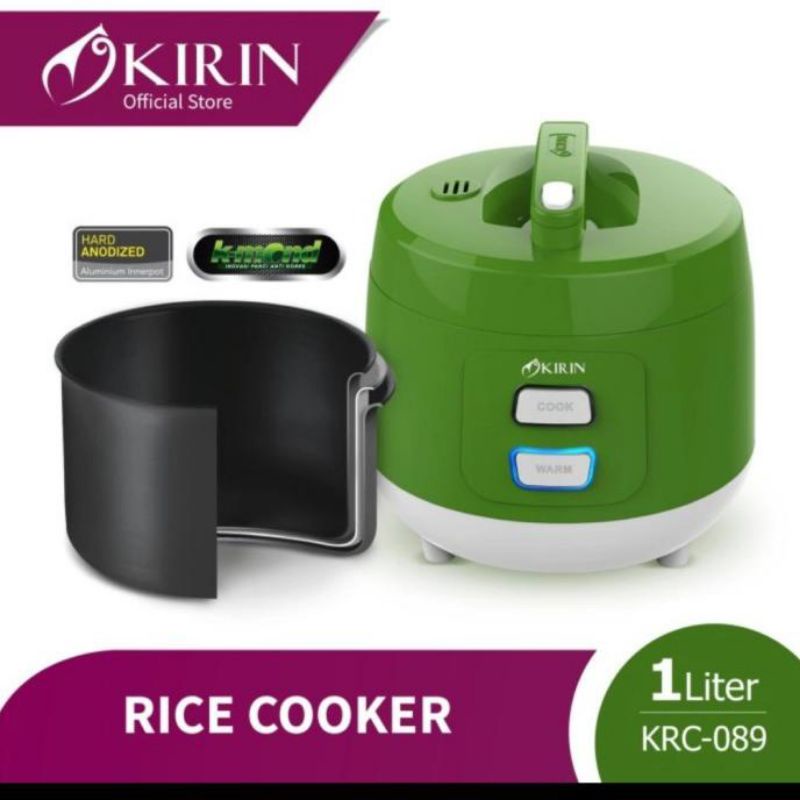 Jual KIRIN RICE COOKER 1 LITER KRC-089 WARNA HIJAU /MAGIC COM KIRIN | Shopee Indonesia