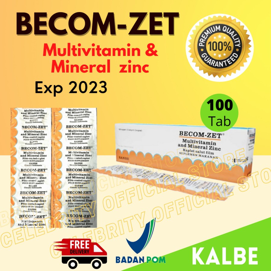 Jual BECOMZET BECOM ZET MULTIVITAMIN BOX 100 TABLET | Shopee Indonesia