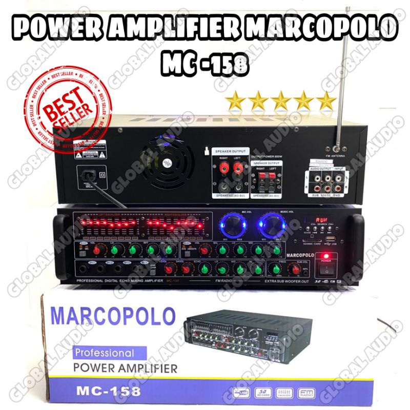 Jual Power Amplifier Marcopolo MC 158 Usb Mp3 Power Mixer Marcopolo ...