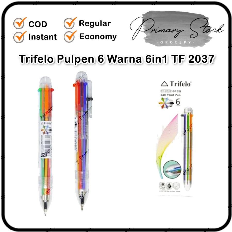 Jual Pulpen 6 Warna 6 in 1 Transparan Pena Ballpoint Pen Six-in-One ...