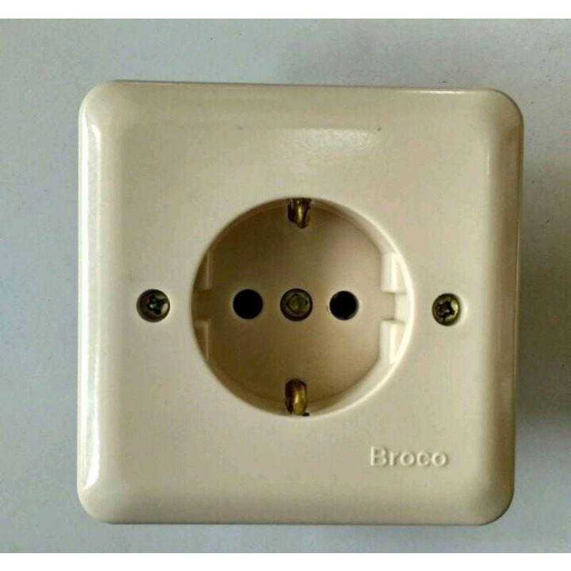 Jual Broco stop kontak arde 5511 U NEW GEE cream socket INBOW | Shopee ...