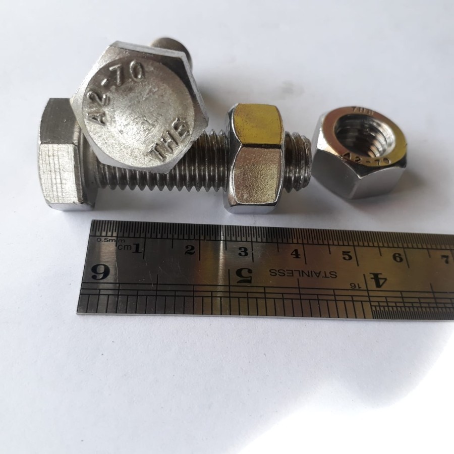 Jual BAUT MUR STAINLESS STEEL M10 X 40MM | Shopee Indonesia