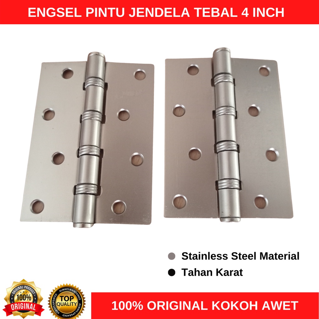 Jual Engsel Pintu Jendela Tebal 4 Inch Stainless Gomeo Engsel Pintu ...