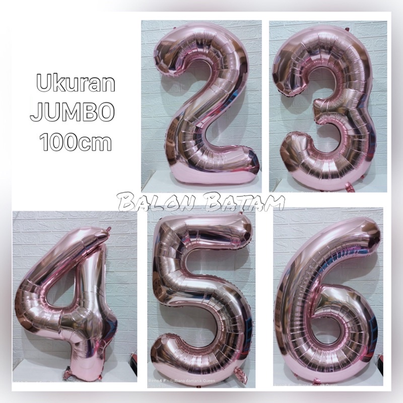 Jual Balon angka JUMBO 100cm SOFTPINK | Shopee Indonesia