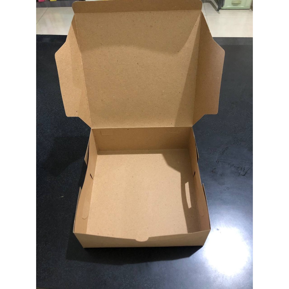 Jual Box Kraft Nasi Catering 20x20x7 cm TEBAL 325 gsm / 20x20x7 cm ...
