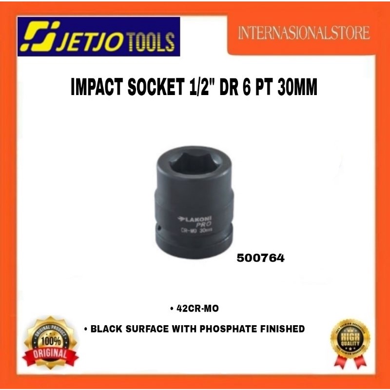 Jual MATA KUNCI IMPACT SOCKET 1/2" DR 6 PT 30MM JETJOTOOLS 500764 ...