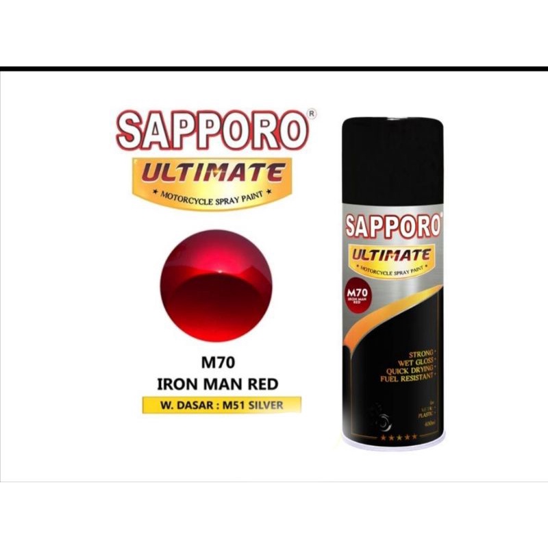 Jual SAPPORO ULTIMATE M70 IRON MAN RED CAT SEMPROT SPRAY PAINT WARNA ...