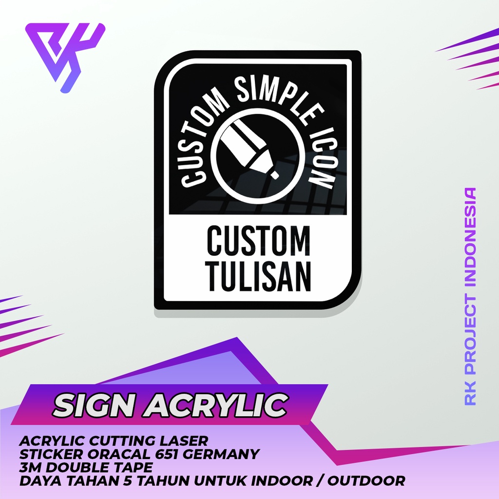 Jual CUSTOM TULISAN DAN SIMPLE ICON PAPAN INFORMASI SIGN BOARD AKRILIK ...