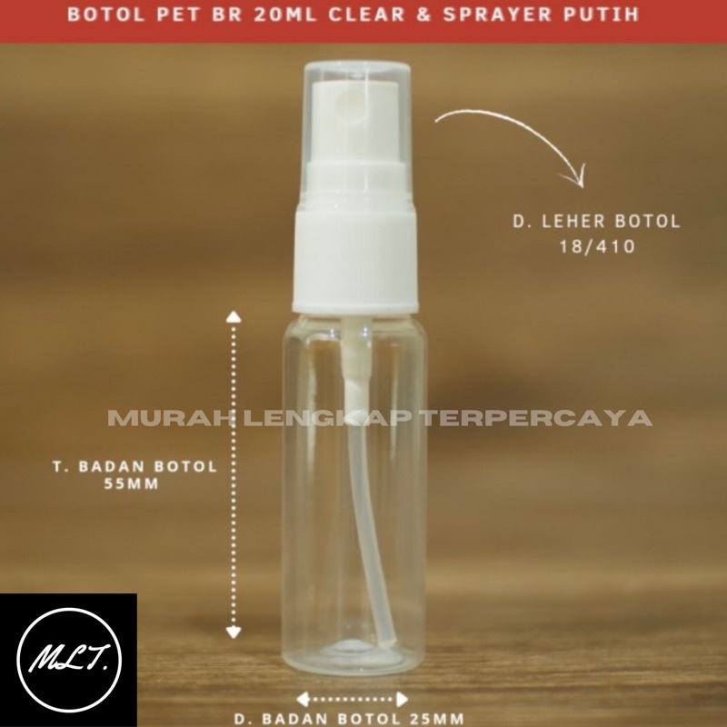 Jual BOTOL 20ML NATURAL BENING SPRAY PUTIH N 18 BAHAN PET / BOTOL SPRAY ...