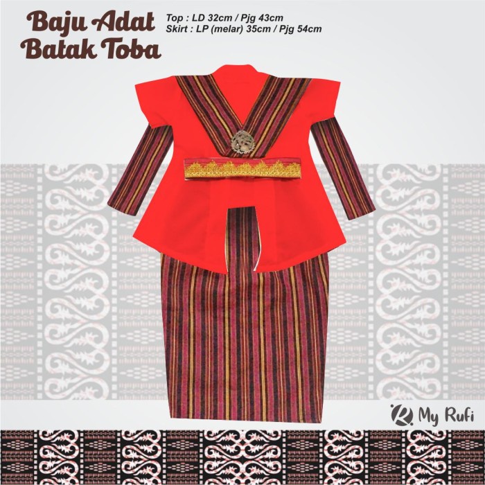 Jual Baju Adat Batak Toba Baju Adat Batak Baju Adat Anak - Merah 032 | Shopee Indonesia