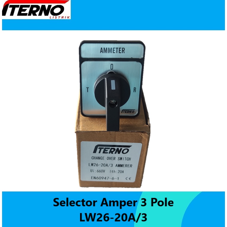 Jual Selector Amper 4 Posisi 3Pole Rotary Switch LW26-20A/3 Iterno ...