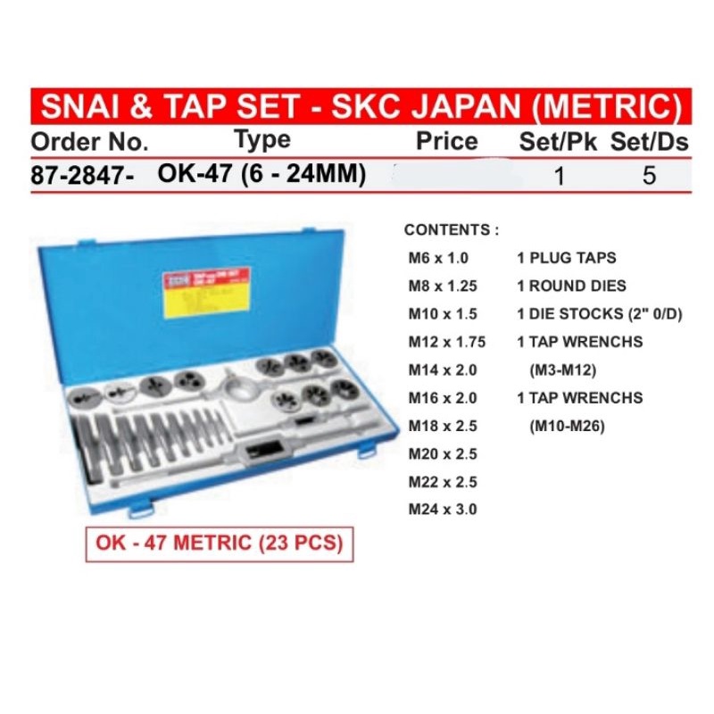 Jual Snei Tap & die set Japan SKC (Snai / Snay / Sney) | Shopee Indonesia
