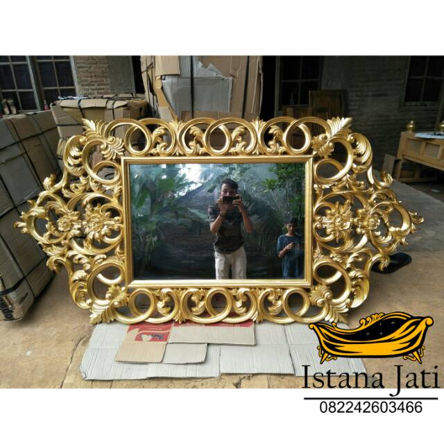 Jual Figura cermin bunga mewah/figura kaca modern gold/bufet tv jati ...