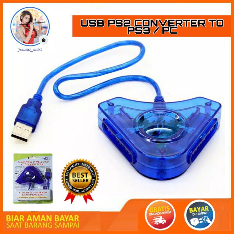 Jual Converter Stik PS2 ke PS3 / PC Double USB | Shopee Indonesia