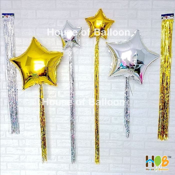Jual Tassel Balon / Hiasan Rumbai / Tirai Foil Kecil - Emas | Shopee ...