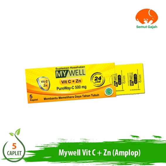 Jual Mywell Vit C + Zn Amplop (Isi 5 Kaplet) | Shopee Indonesia
