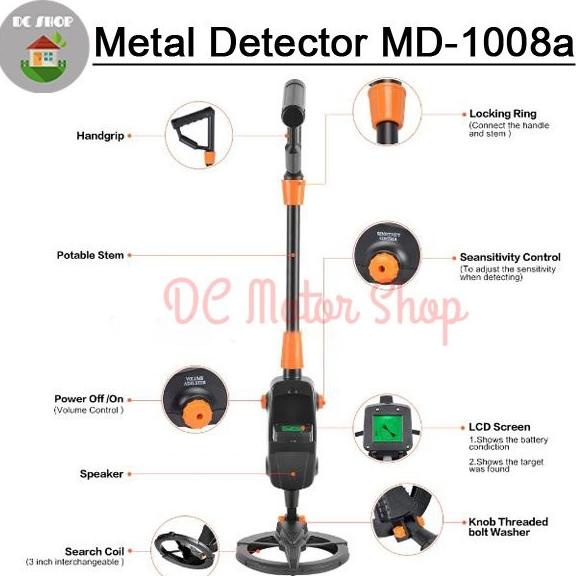 Jual Metal Detector Underground Alat Deteksi Logam Emas Perak Md1008A ...