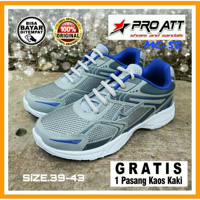 Jual PRO ATT MC 52 Abu-Biru Original Sepatu Olahraga Pria Size 39 - 43 Murah Bonus Kaos kaki ...