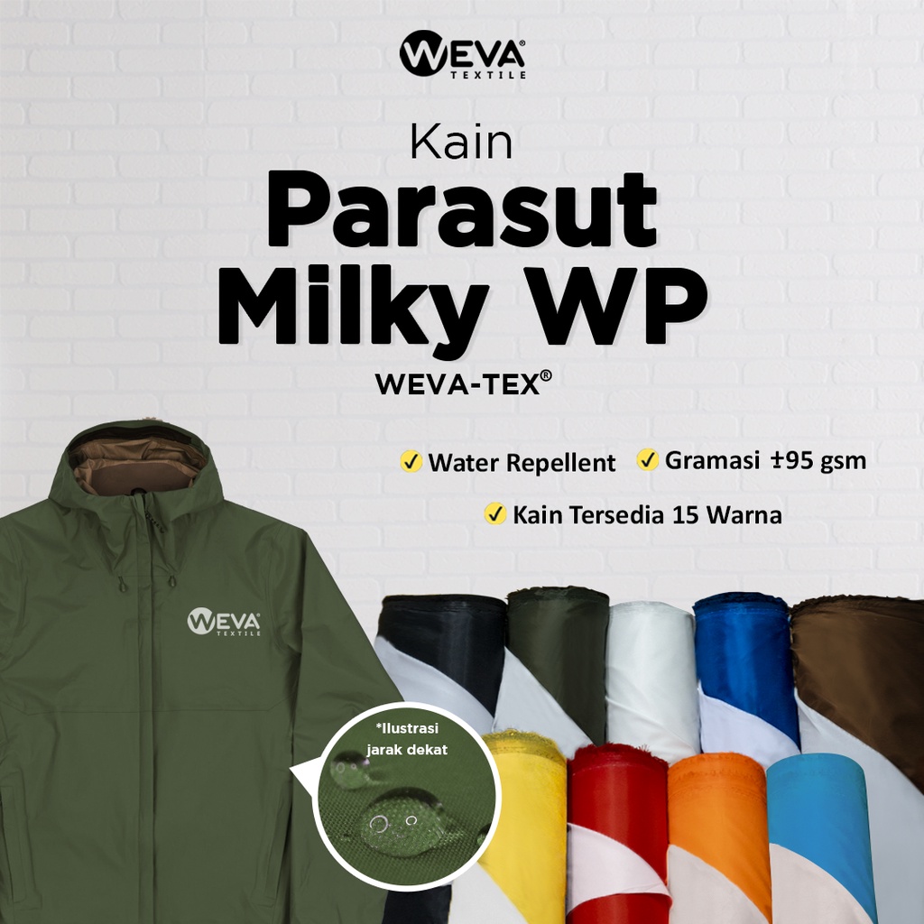 Jual Kain Parasut Milky WP Bahan Kain Jaket Waterproof | Shopee Indonesia