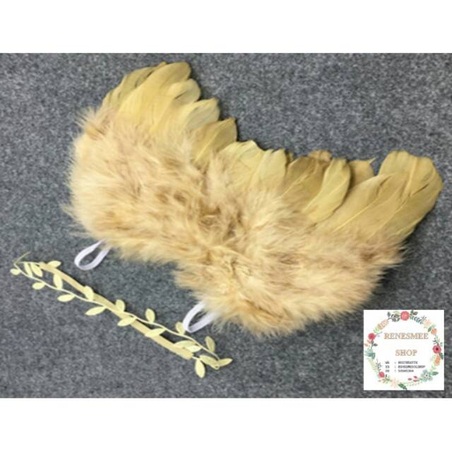 Jual Kostum Sayap Bayi Gold (Sayap+Headband) | Shopee Indonesia