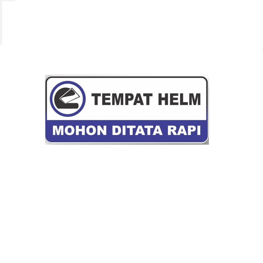 Jual sign stiker tempat helm 20x8cm / helmet - sticker tempat helm ...