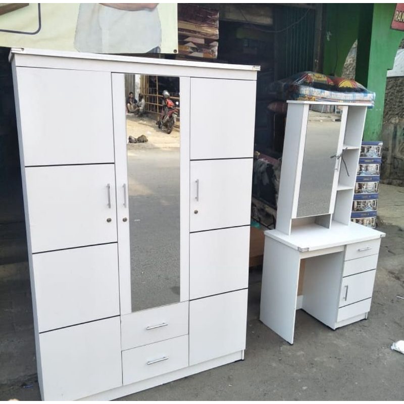 Jual Set Lemari 3 Pintu dan Meja Rias plus Kursi | Shopee Indonesia