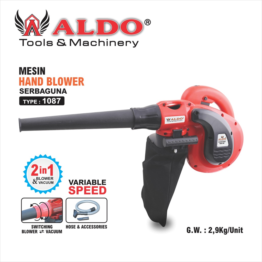 Jual Mesin Hand Blower 2 IN 1 Type 1087 Merk Aldo | Shopee Indonesia