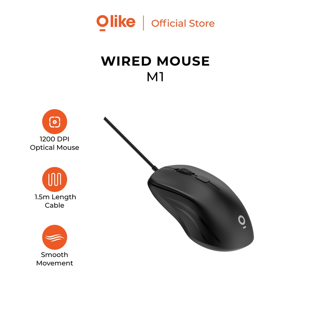 Jual Olike Mouse Ergonomic Design 1200 DPI Optical Sensor 3 Million ...