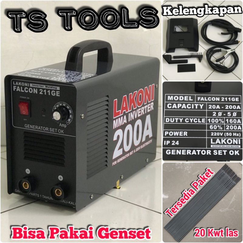 Jual Mesin Las Lakoni Falcon 211GE Inverter Las 200A Lakoni Falcon 211 ...