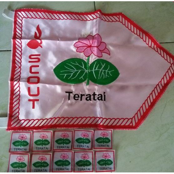 Jual 1 Set Bendera Regu + Tanda Regu Bunga Teratai Pramuka Bordir Bedge ...