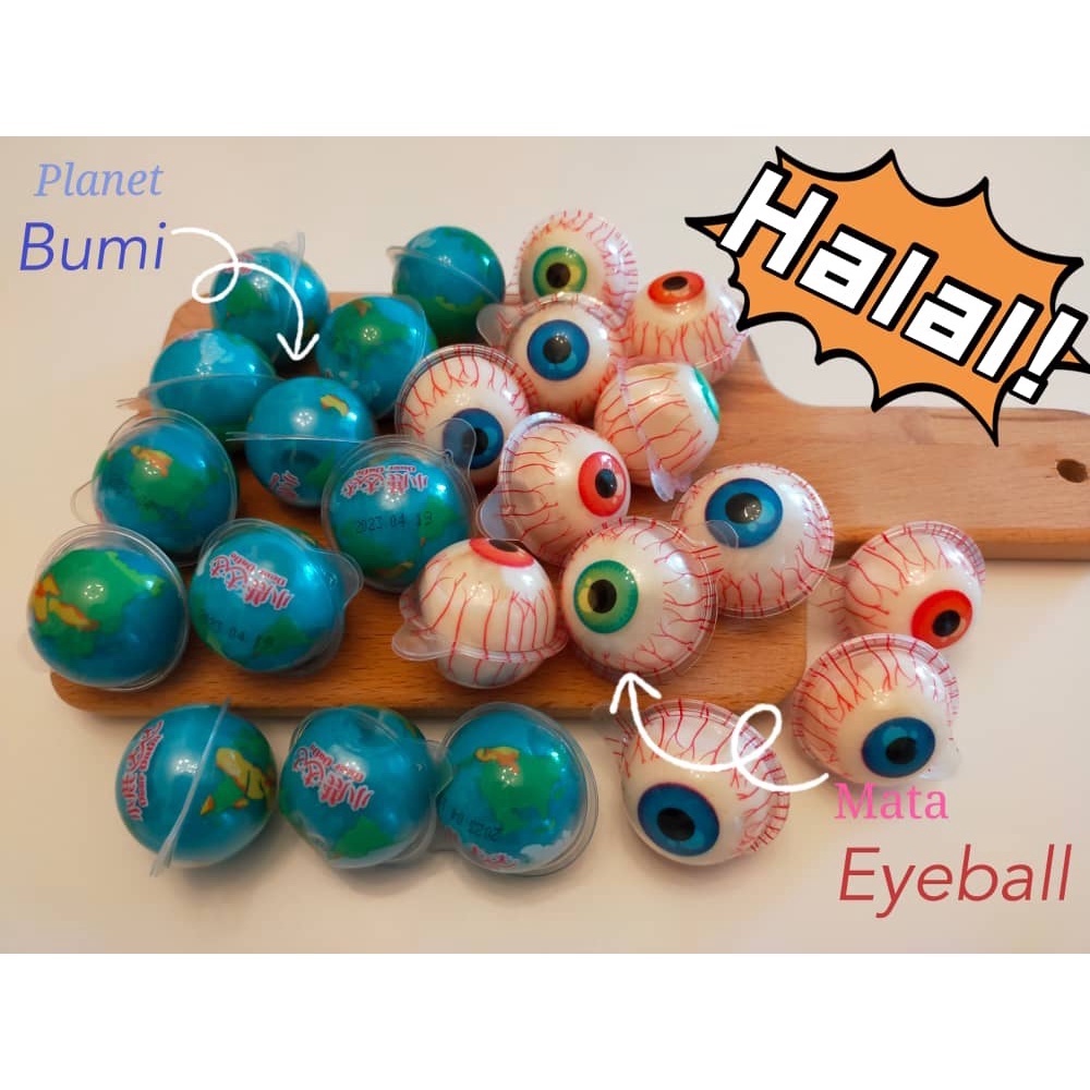 Jual Permen vital trolli mata Bubble gum luvmi bumi / permen karet bumi ...
