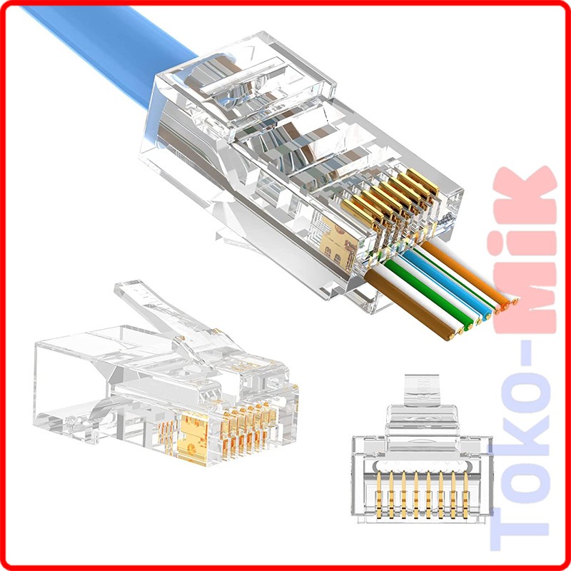 Jual Jack RJ 45 LAN Konektor RJ45 Lubang Anti Gagal Eazy EZ Through ...