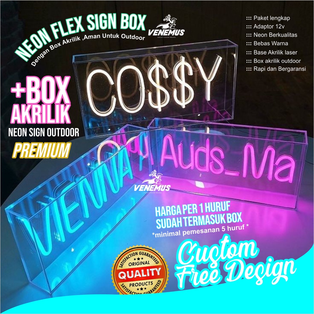 Jual NEON FLEX + BOX AKRILIK OUTDOOR TAHAN CUACA BEBAS CUSTOM FREE ...