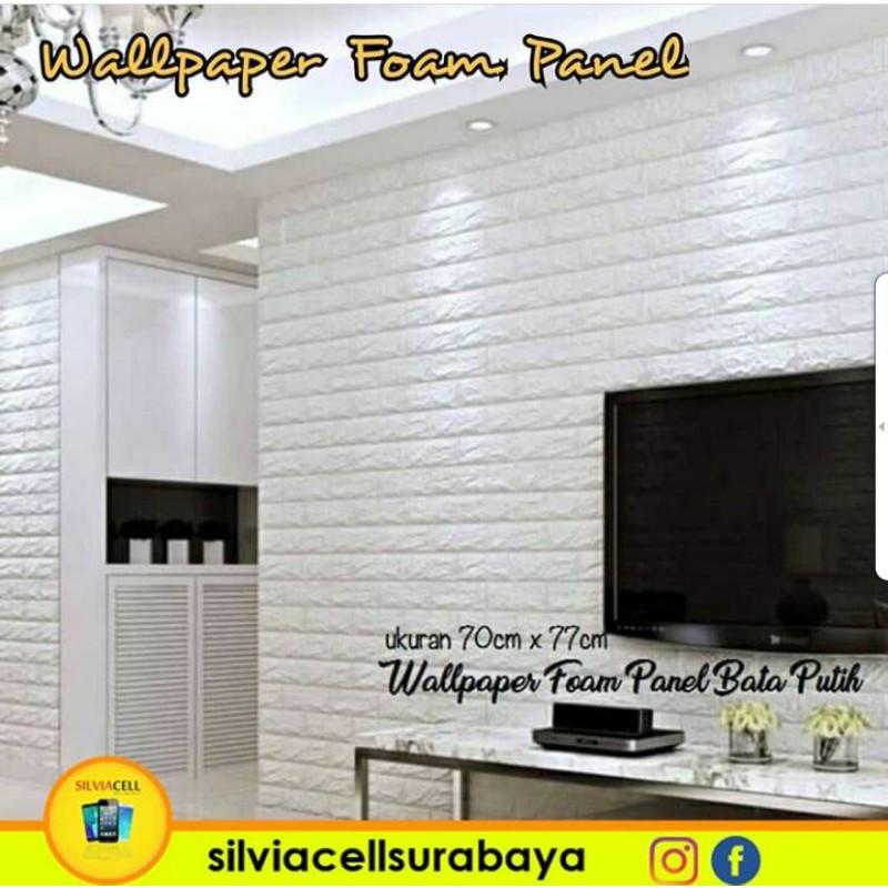 Jual WALLPAPER 3D BATA BRICK FOAM PUTIH | Shopee Indonesia