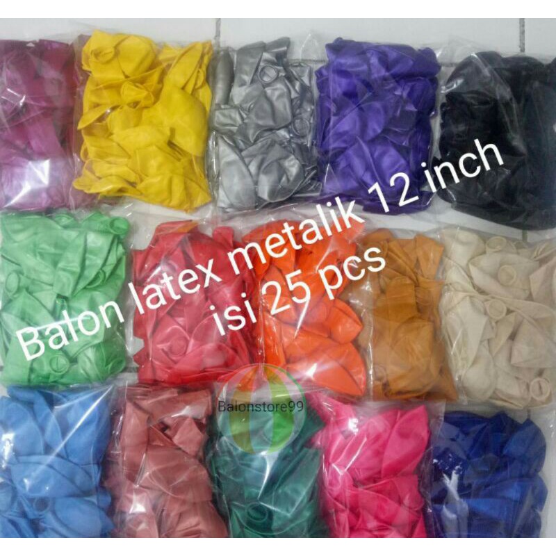 Jual Balon metalik 12 inch (isi 25pc & 50pc ) / balon ulang tahun ...